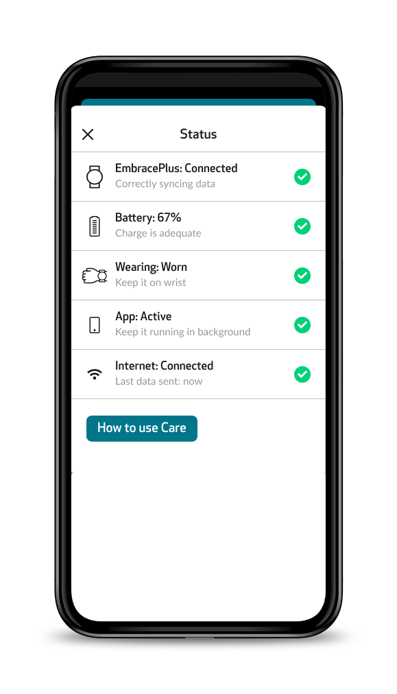 Care App Statuses – Empatica Support