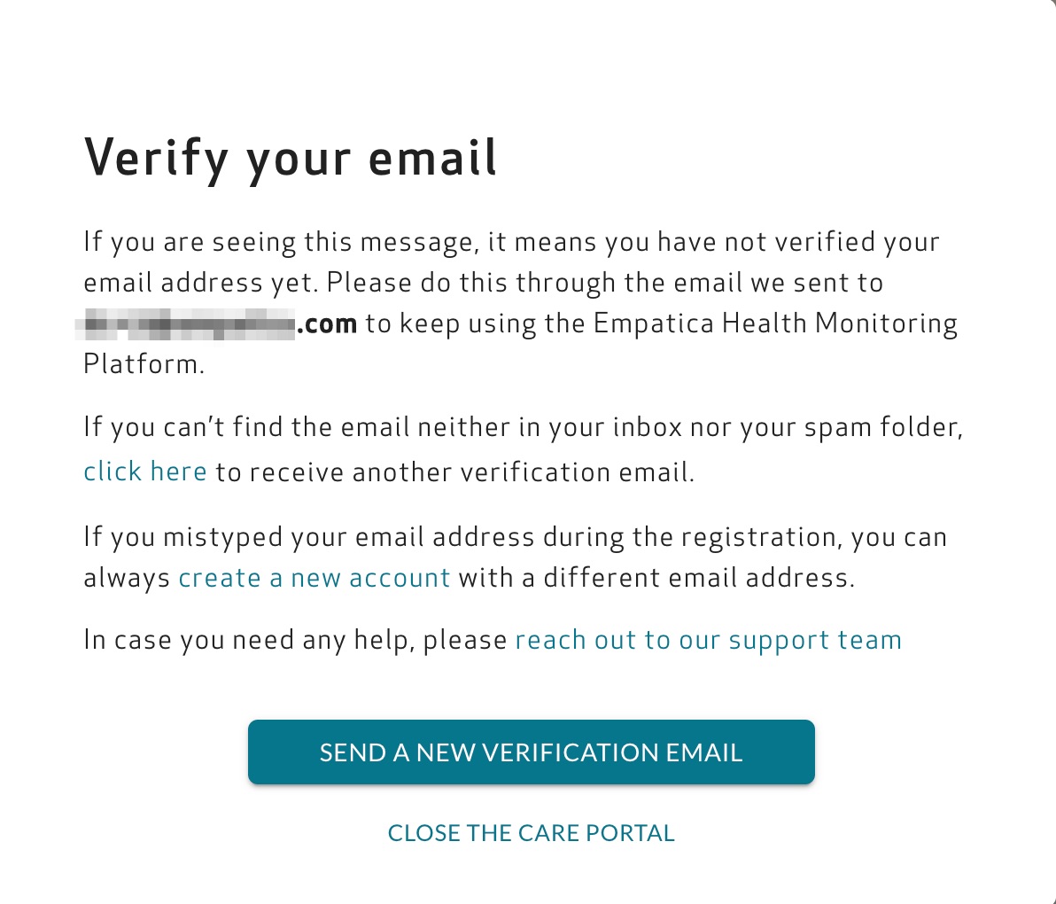 Setting up your Care Portal account – Empatica Support